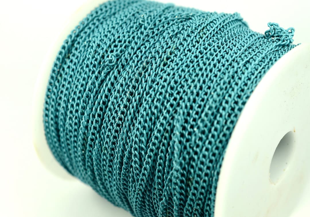 99 Ft. 30 Meter Blue 2.2x3.2 Mm Oval Curved Link Chain - Etsy