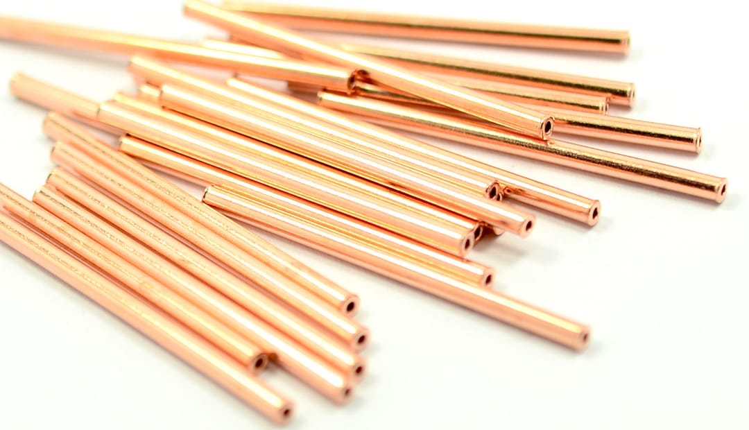 25 Pcs. Raw Copper 2x35 Mm Tube Spacers -İnside Daiameter 1.1 Mm MC193 ...