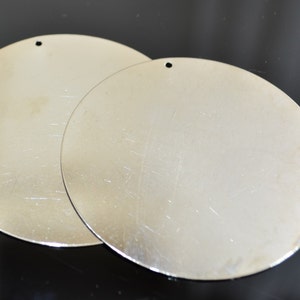 5 Pieces Silver Color 52 Mm Huge Stamping Disc 1 Hole - Etsy