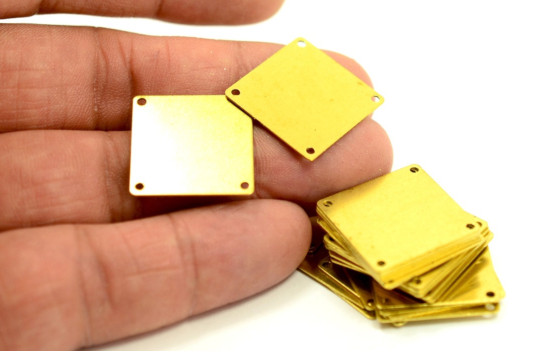 Brass Square Blanks ,raw Brass Square Blanks With 4 Hole , 0.5x30x30 Mm ...