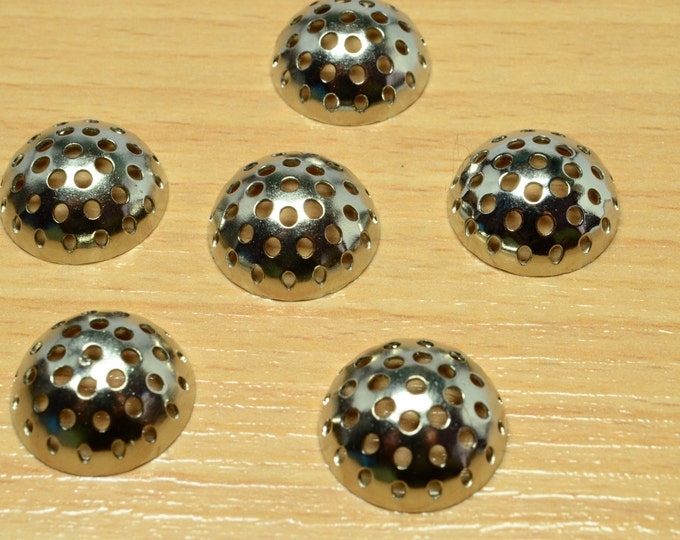 12 Pcs Silver Tone 15 Mm Deep Perforated Disc Connectors S160 - Etsy