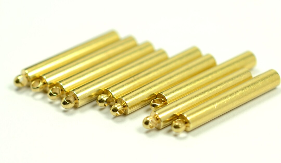 10 Pieces Raw Brass High Quality 3x25 Mm Round Cylinder 1 Loop Long ...