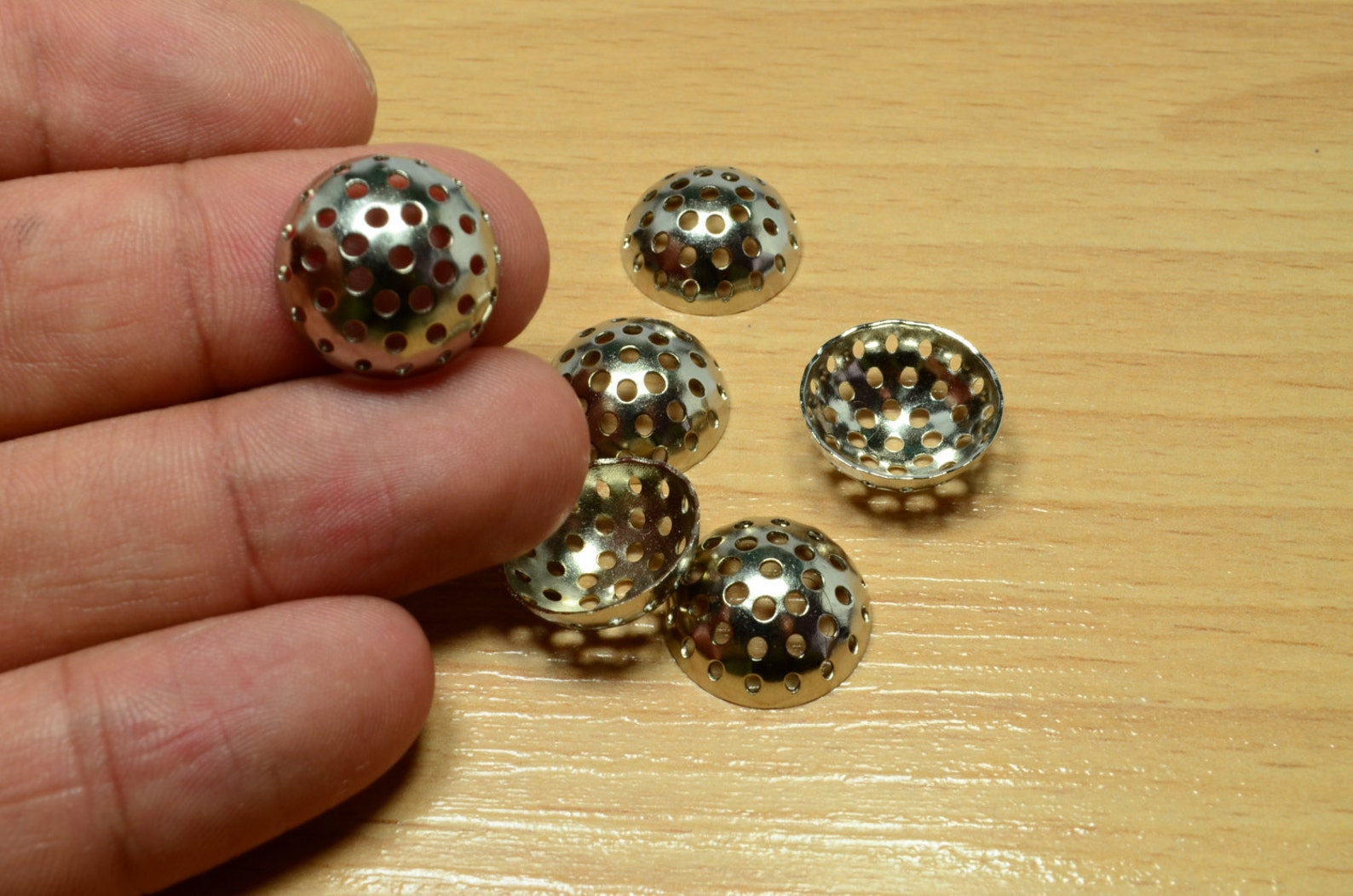 12 Pcs Silver Tone 15 Mm Deep Perforated Disc Connectors S160 - Etsy