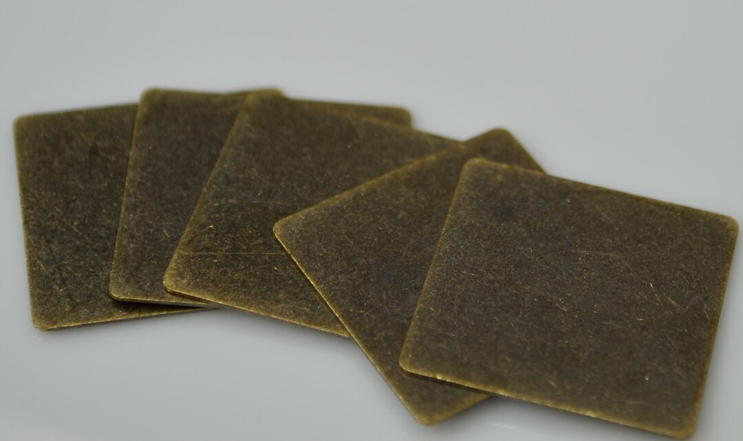 10 Pcs Antique Bronze 20 X 20 Mm Square Stamping Disc ( No Holes ...