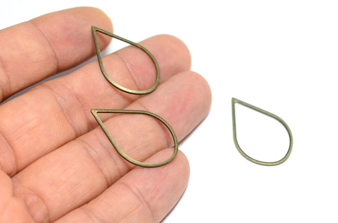 Antique Brass Drop Shape Circle , 1x18x29 Mm Drop Circle Findings ...