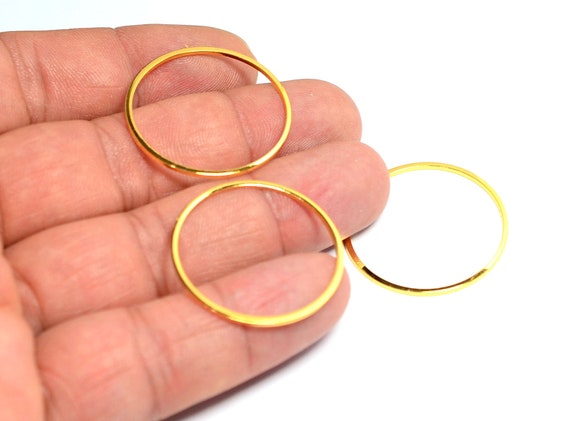 Polished Gold Round Link Connectors Round Circle Findings - Etsy