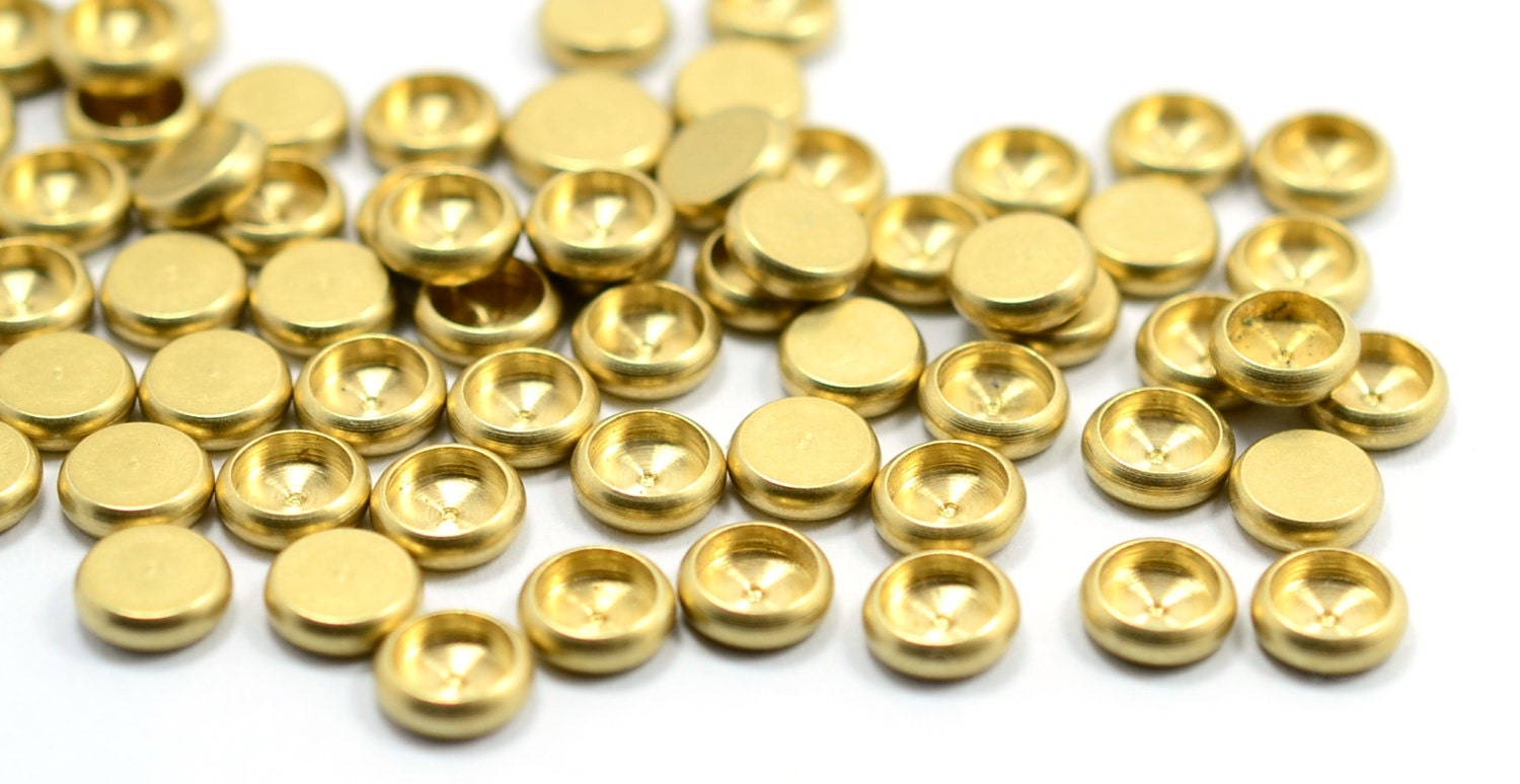 Brass Bezel Cups , 4 Mm Round Bezel Cup Findings Z96 - Etsy