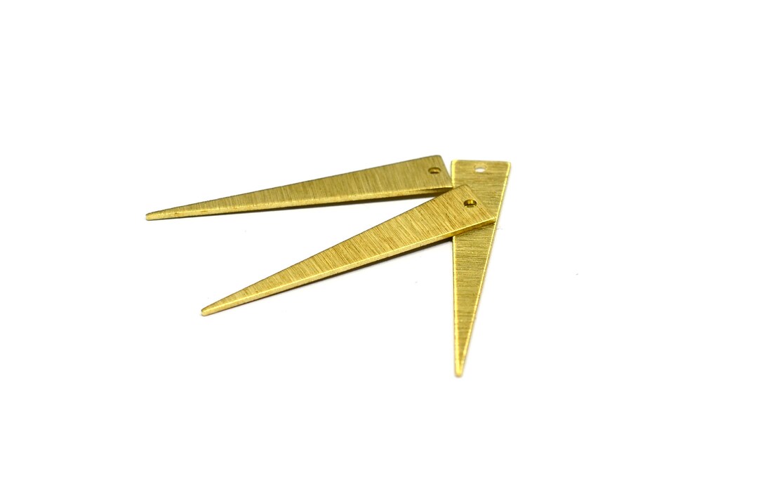 Brass Textured Triangular Charms ,10 Pcs. Raw Brass 1 Hole Geometric ...