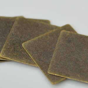 10 Pcs Antique Bronze 20 X 20 Mm Square Stamping Disc ( No Holes ...