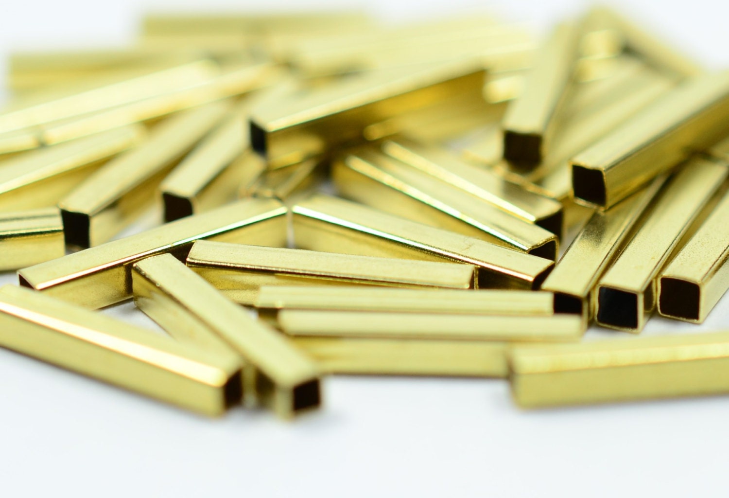 100 Pieces Raw Brass 2x2x12 Mm Square Spacers Tube Connectors - Etsy