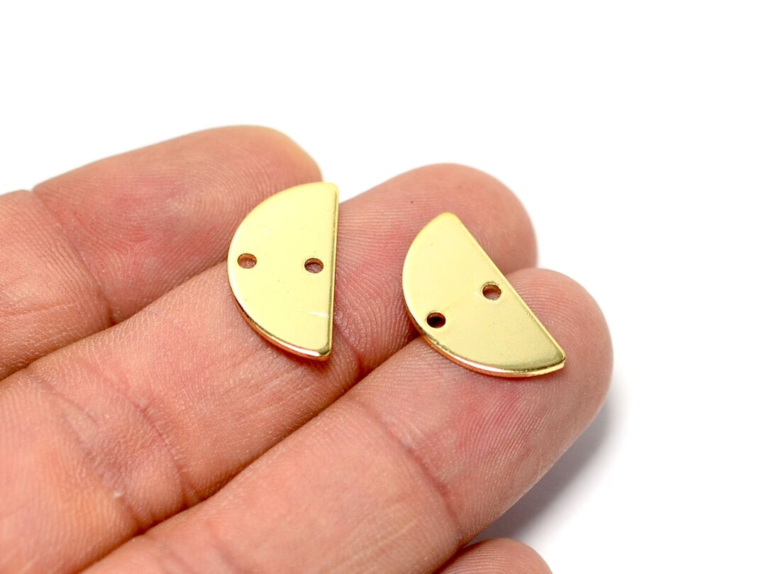 Polished Gold Half Circle , 0.8x10x20 Mm Half Circle 2 Hole Charms ...