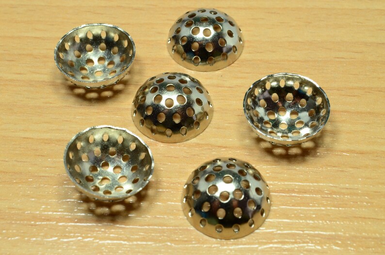 12 Pcs Silver Tone 15 Mm Deep Perforated Disc Connectors S160 - Etsy