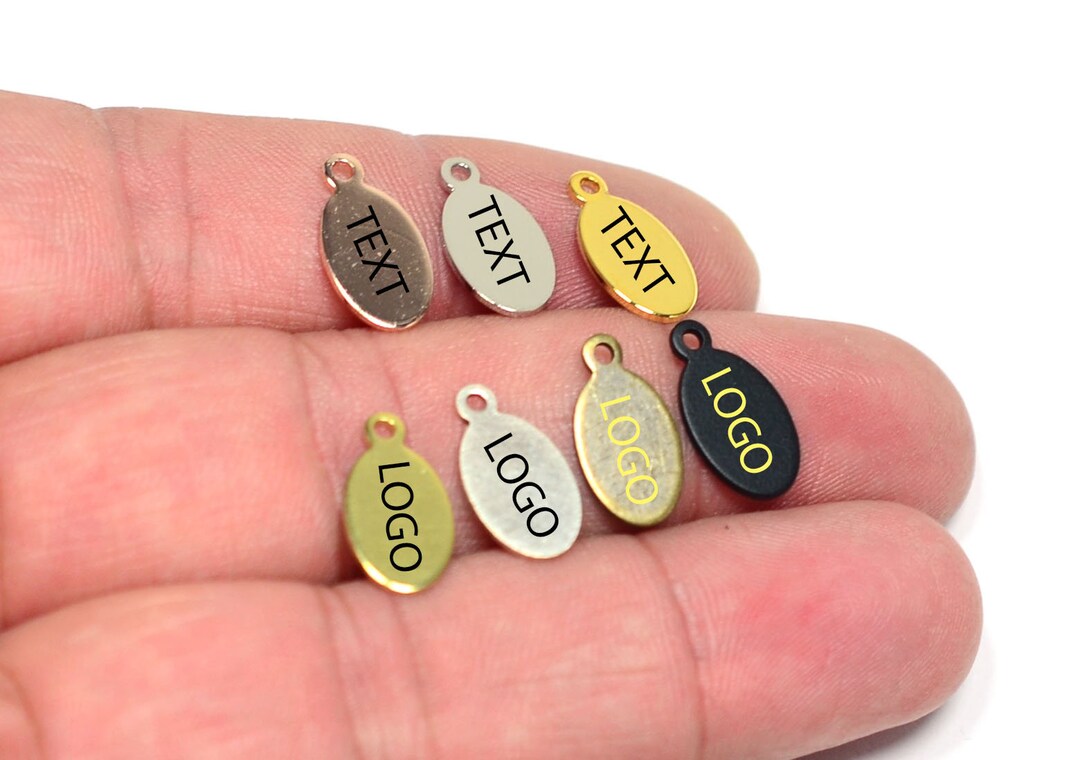 Custom Tag Laser Engraved Jewelry Charms , Brand Logo Charms , 7.5x12 ...