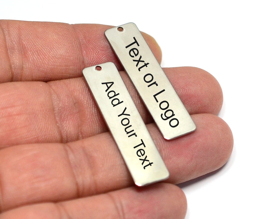 Custom Logo Charms , Stainless Steel Rectangle Charms , Brand Jewelry ...