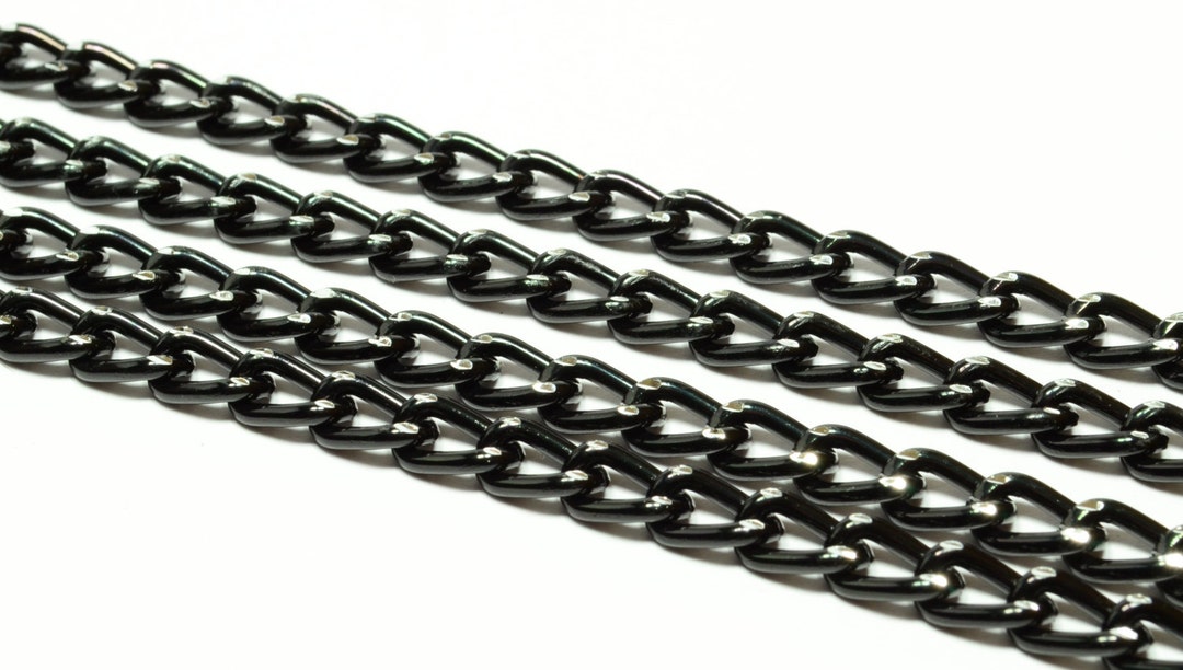165 Feet 50 Meters Black Chain 9 X 6 Mm Circle ,thickness of Wire 1.3 ...