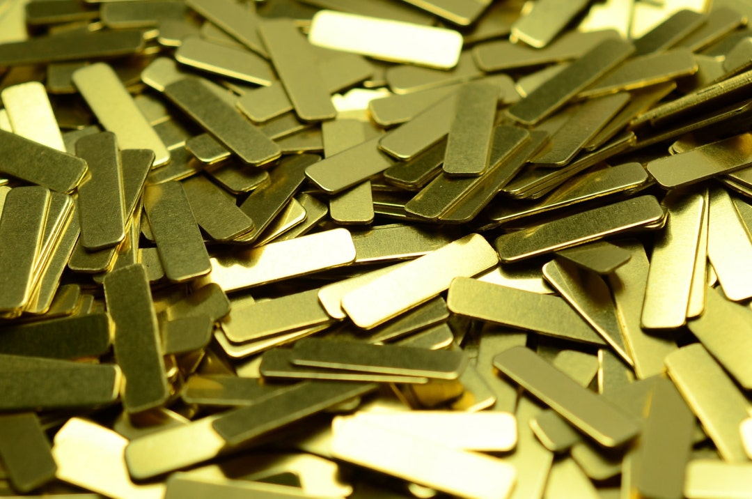 100 Pieces Raw Brass Rectangular 4x15 Mm Stamping Findings H0468 - Etsy