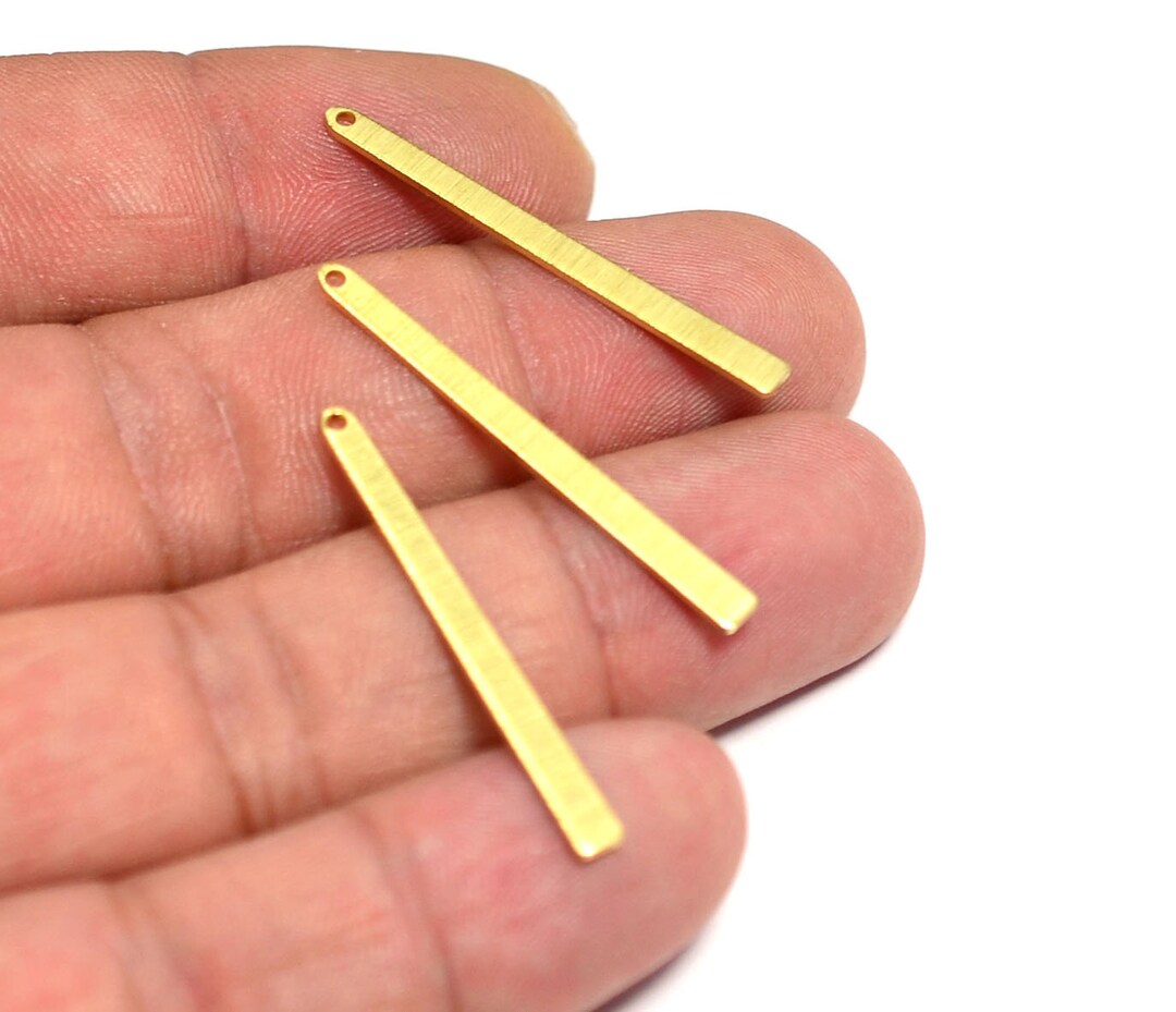 Brass Textured Stick Charms , Textured Tiny Stick Charms , 0.8x3x35 Mm ...
