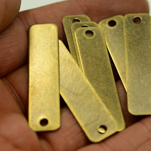 10 Pieces Raw Brass 10x40 Mm Rectangular Stamping Tag Findings AB736 - Etsy