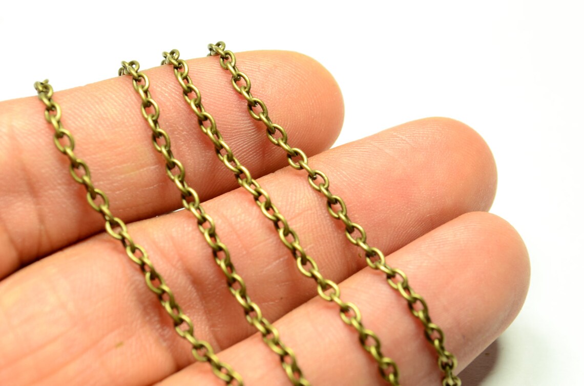 165 Feet 50 Meter Antique Bronze 2x4 Mm Oval Metal Chain-5iz - Etsy