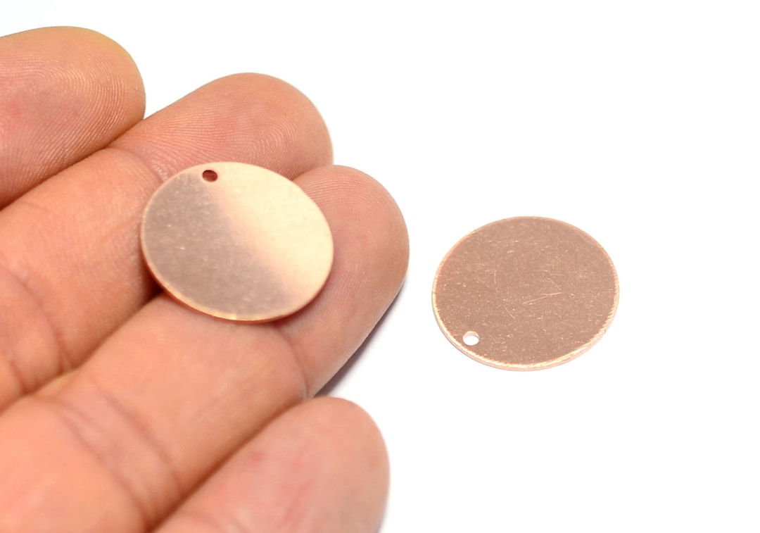 Copper Round Disc , 0.8x20 Mm Raw Copper Round 1 Hole Disc Charms ...