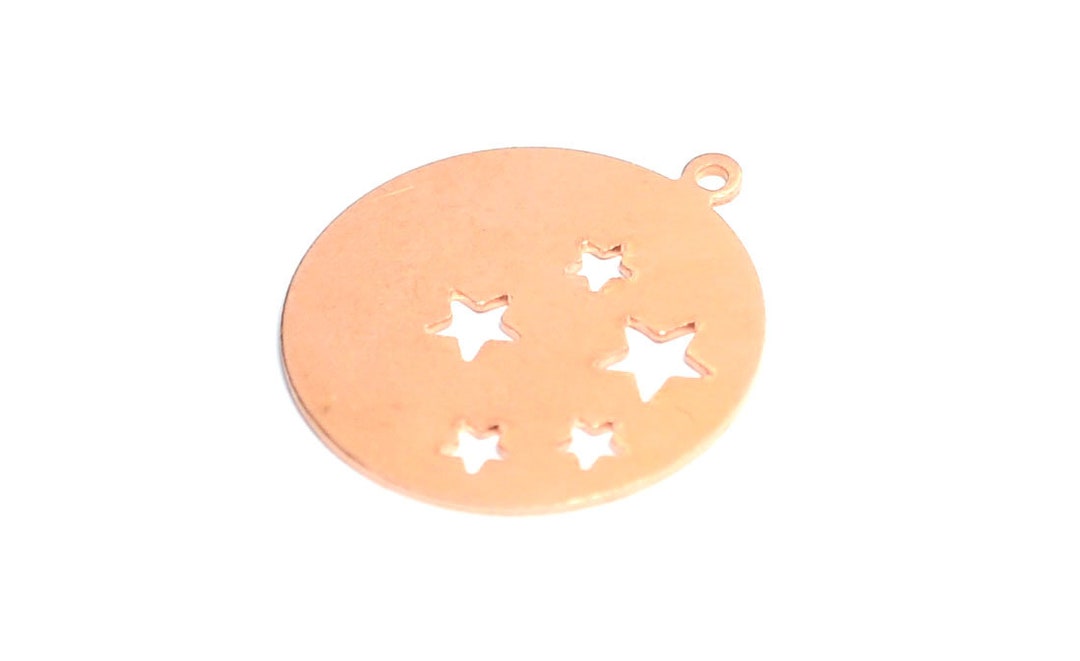 Raw Copper Star Round Disc , Copper Round Blanks , 0.8x25 Mm , Findings ...