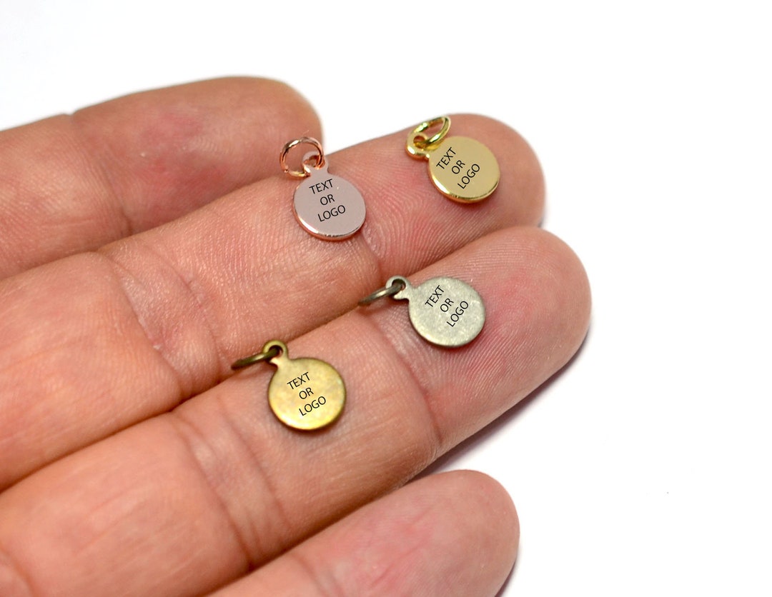 Custom Tag Laser Engraved Jewelry Charms , Brand Logo Charms , 0.8x8 Mm ...