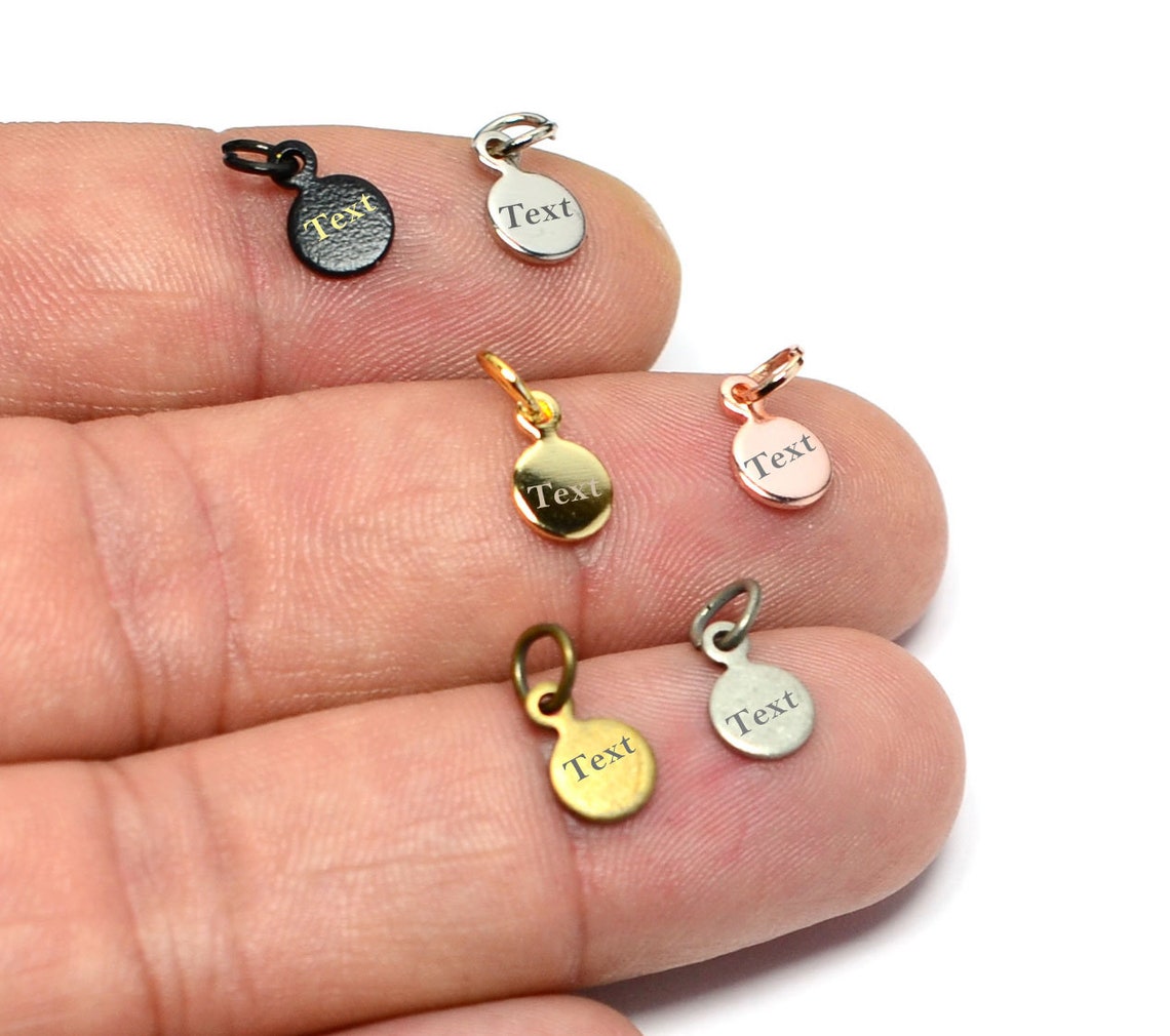 Custom Tag Laser Engraved Jewelry Charms Brand Logo Charms | Etsy