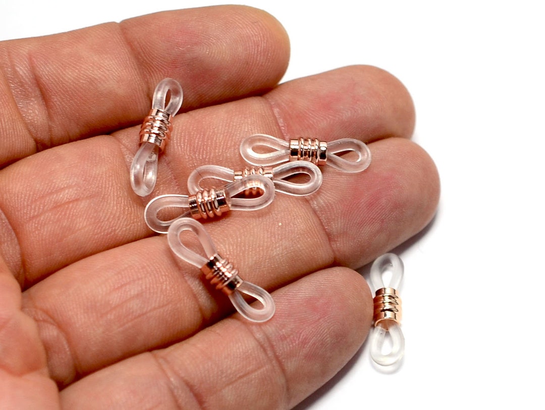 Colorless Eyeglasses Rubber Holder Rose Gold Plated , 21 Mm Eyeglasses ...
