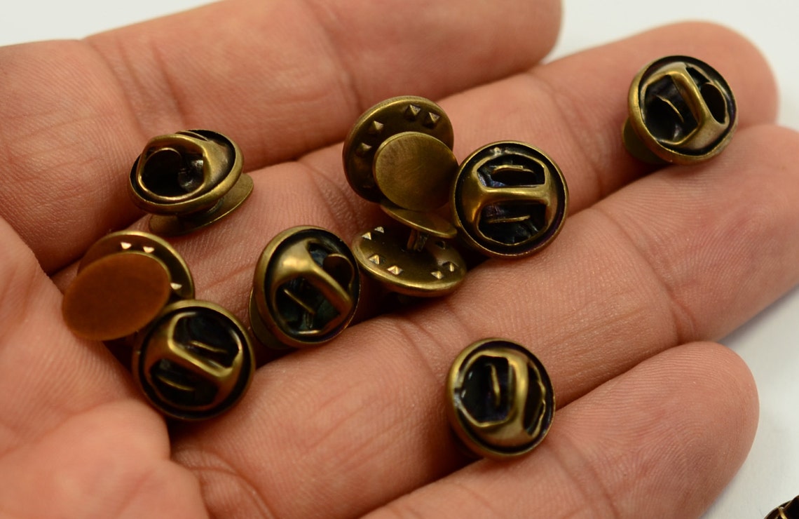 Antique Brass Tie Tacks 7x12 mm Oval Glue Pad Tie Tacks | Etsy