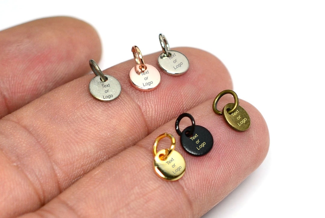 Custom Tag Laser Engraved Jewelry Charms , Brand Logo Charms , 0.8x6 Mm ...