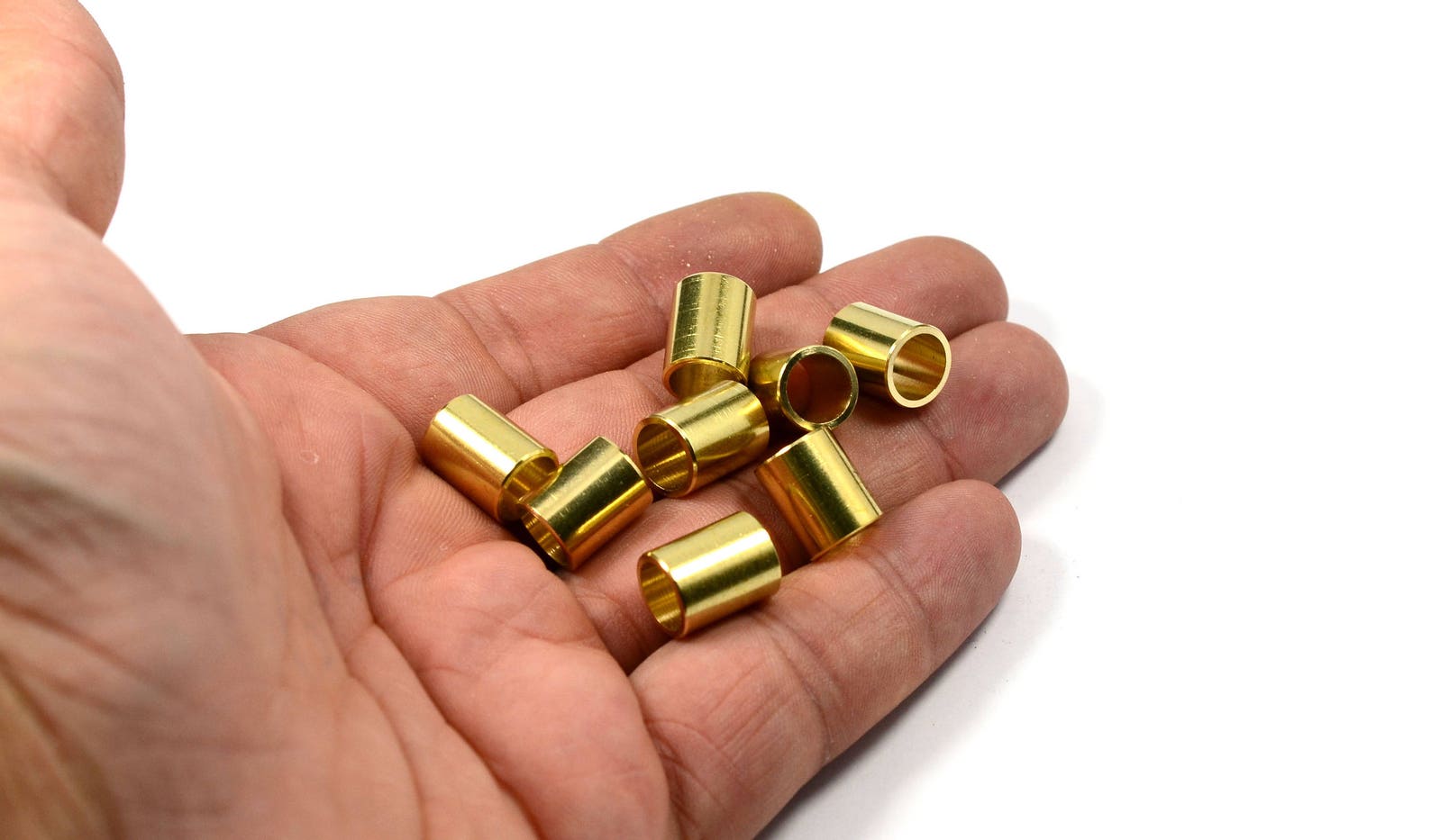 10 Pcs. Raw Brass 10x12.5 Mm Tube Spacers , İnside Diameter 8 Mm Z143 ...
