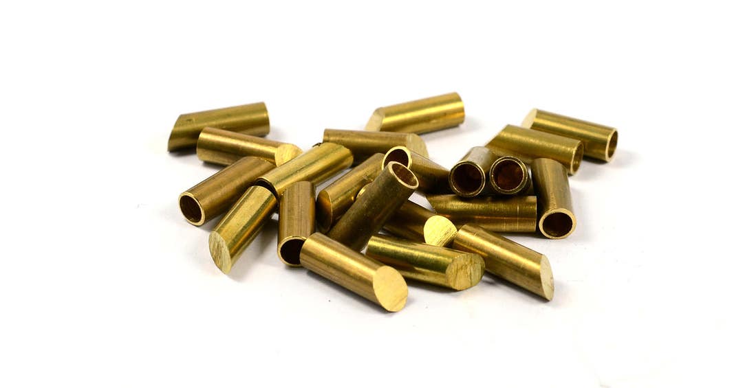 10 Pcs. Solid Brass Cord End Caps Without Loop 5x15 Mm , İnside ...