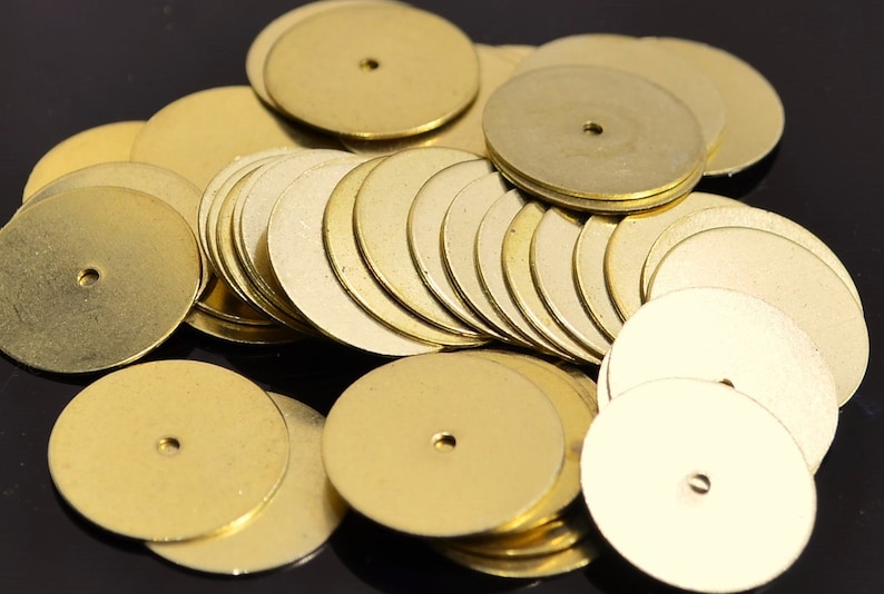 Brass Middle Hole Disc Brass Charms 0.5x16 Mm Findings - Etsy