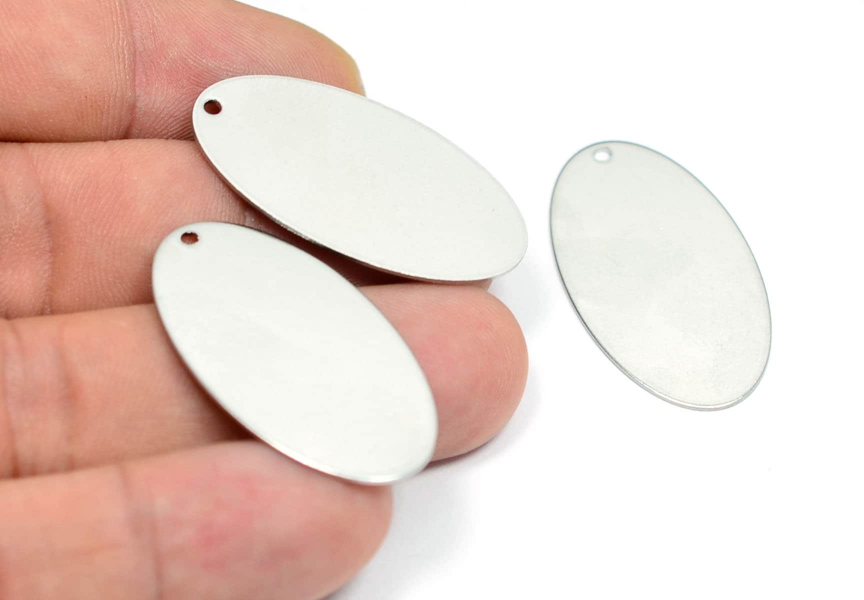Stainless Steel Oval Blanks Steel Oval Blanks With 1 Hole | Etsy