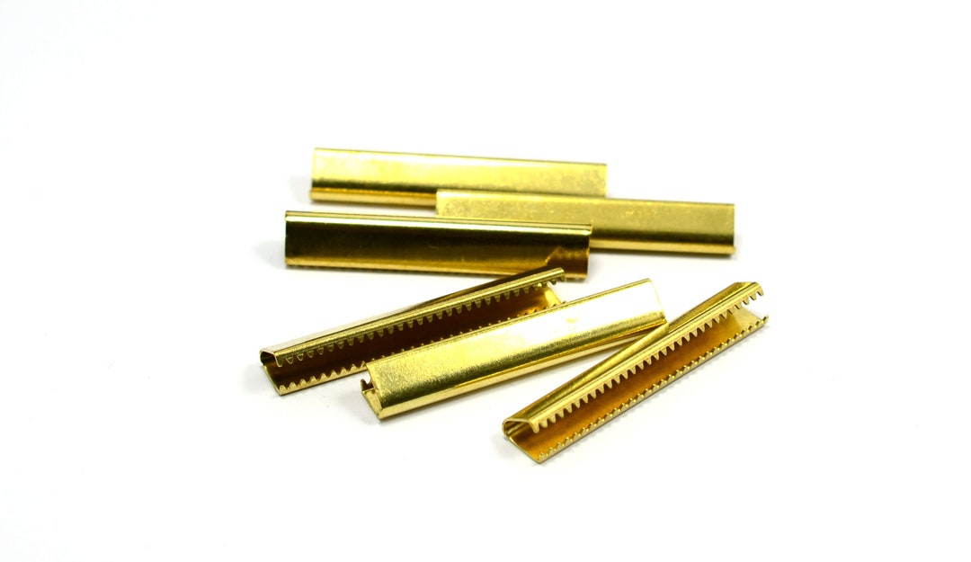 10 Pcs. Raw Brass 6x 35 Mm Belt End Tips Connectors - Etsy