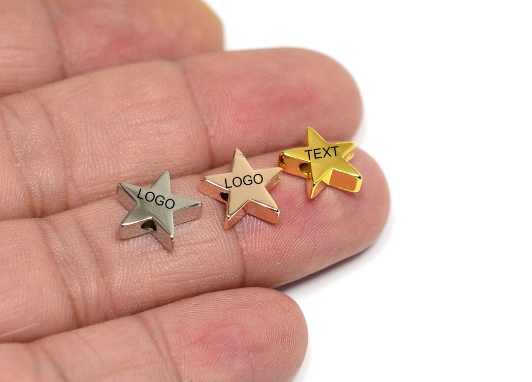 Personalized Engraved Bead , Star Mini Bead , 3x11 Mm , Hole Size:2 Mm ...