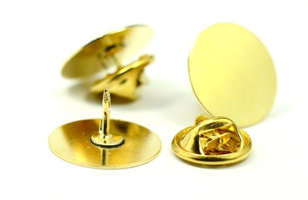 20 Pieces Gold 16 Mm Pad (5/8") Tie Tack Blank Clutch Findings - Etsy