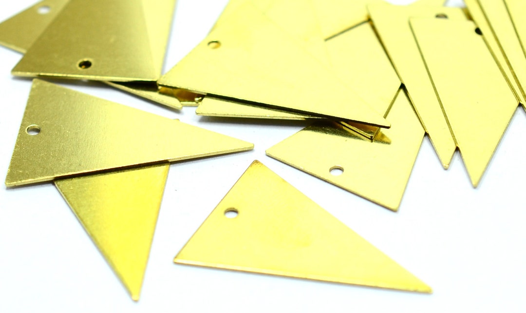 10 Pieces Raw Brass 17x25 Mm Triangular Stamping Tag Findings H0296 - Etsy