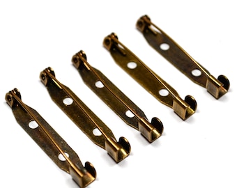 100pc Antique Bronze Pins30x5mm Metal Bar Pin Back - Etsy