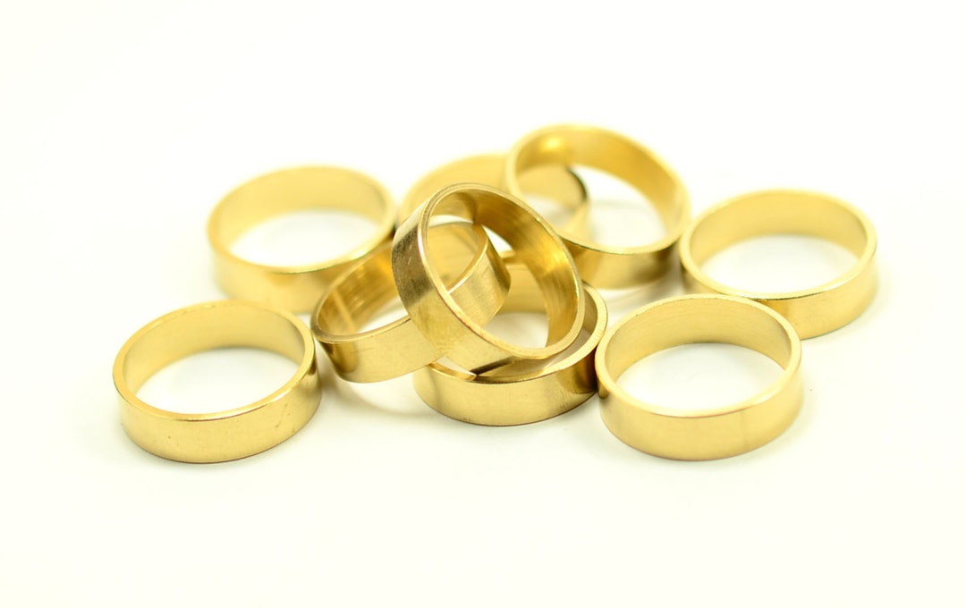 40 Pcs. Raw Brass 19 Mm Diameter , İnside Diameter 17 Mm , Width 5 Mm ...