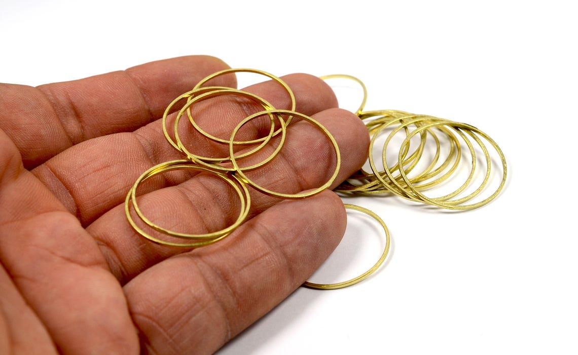 100 Pcs. Raw Brass 25 Mm Round Circle Ring Findings - Etsy