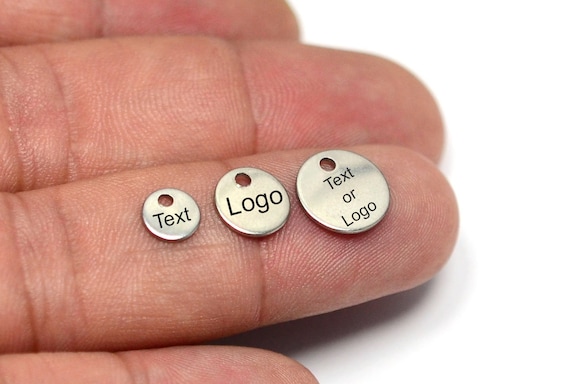 Custom Jewelry Logo Charms Stainless Steel Round Charms - Etsy