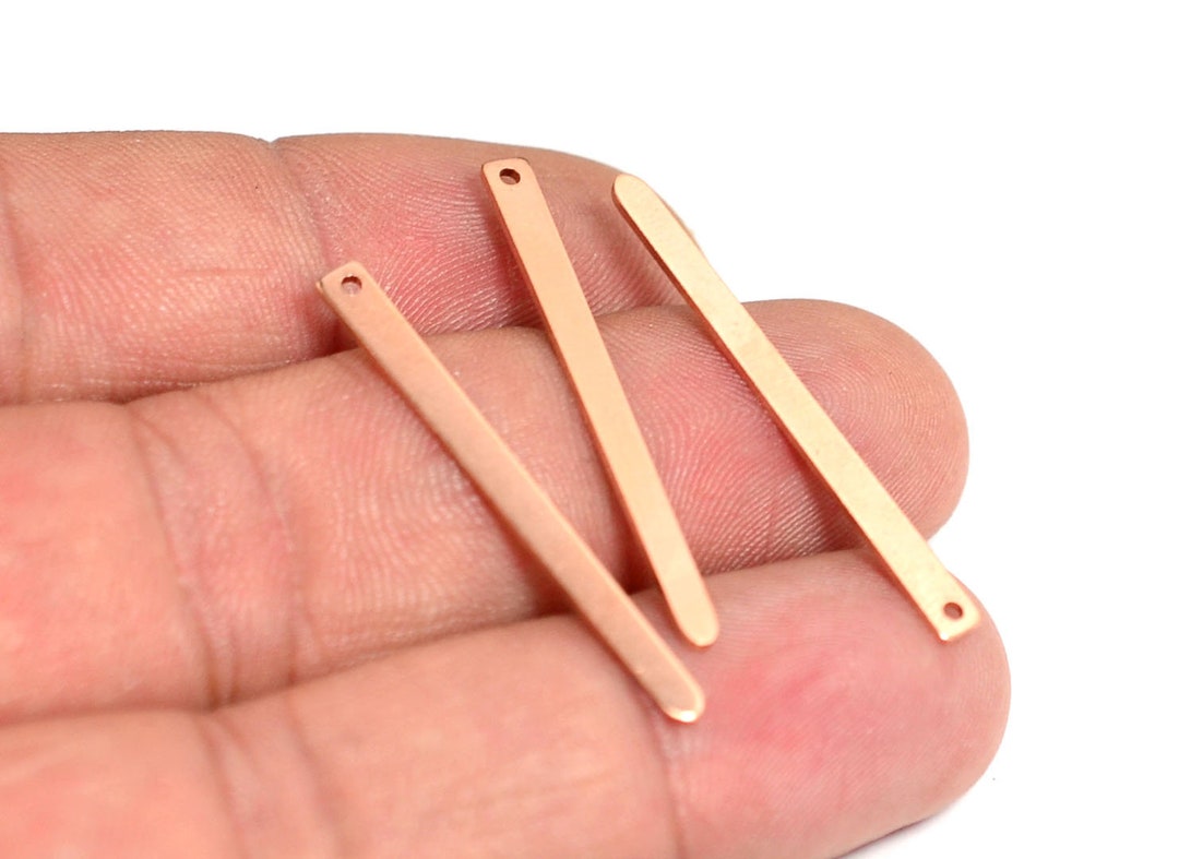 Copper Stick Charms , Copper Tiny Stick Charms With 1 Hole , 0.8x3x35 ...