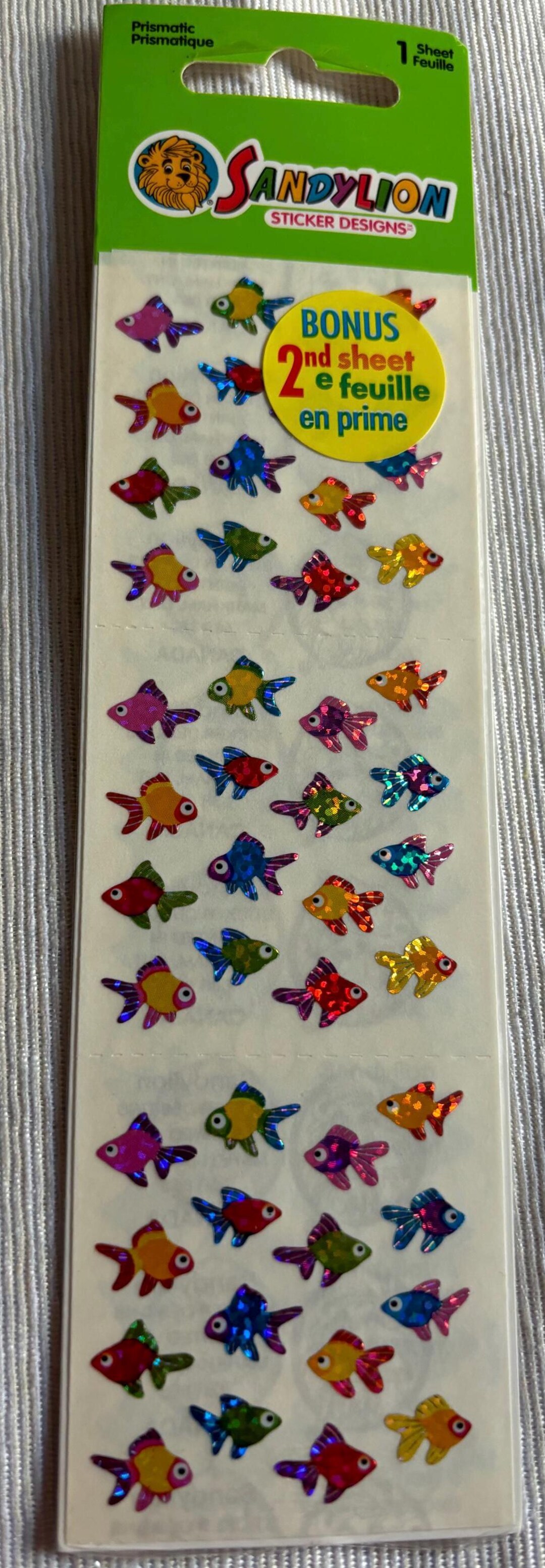 Vintage Sandylion Stickers 2 Sheets Prismatic Mini Mico Tropical Fish ...
