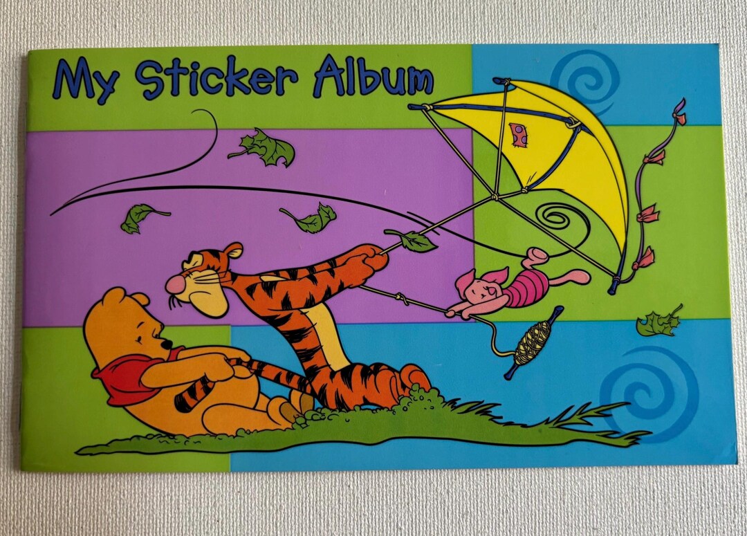 Sandylion Vintage My Sticker Album Winnie the Pooh Windy Day 7x4 12 ...