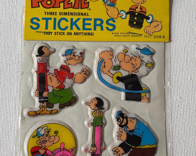 Vintage Popeye Puffy Stickers by King Features 3 Dimensional - Etsy