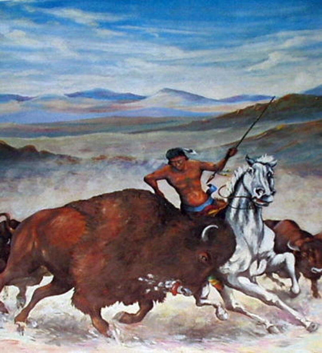 Buffalo Hunt Western Plains Artist Joe H Williams Artist From Texas ...