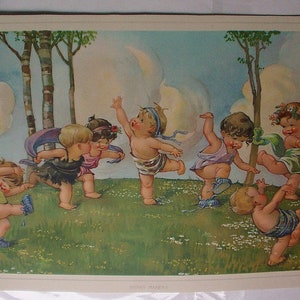 Twelvetrees Artist Lithograph Merry Makers Babys Cute Cherub | Etsy
