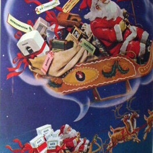 Santa Clause Philco Advertisement 1943 Large Matted Vintage Holiday ...