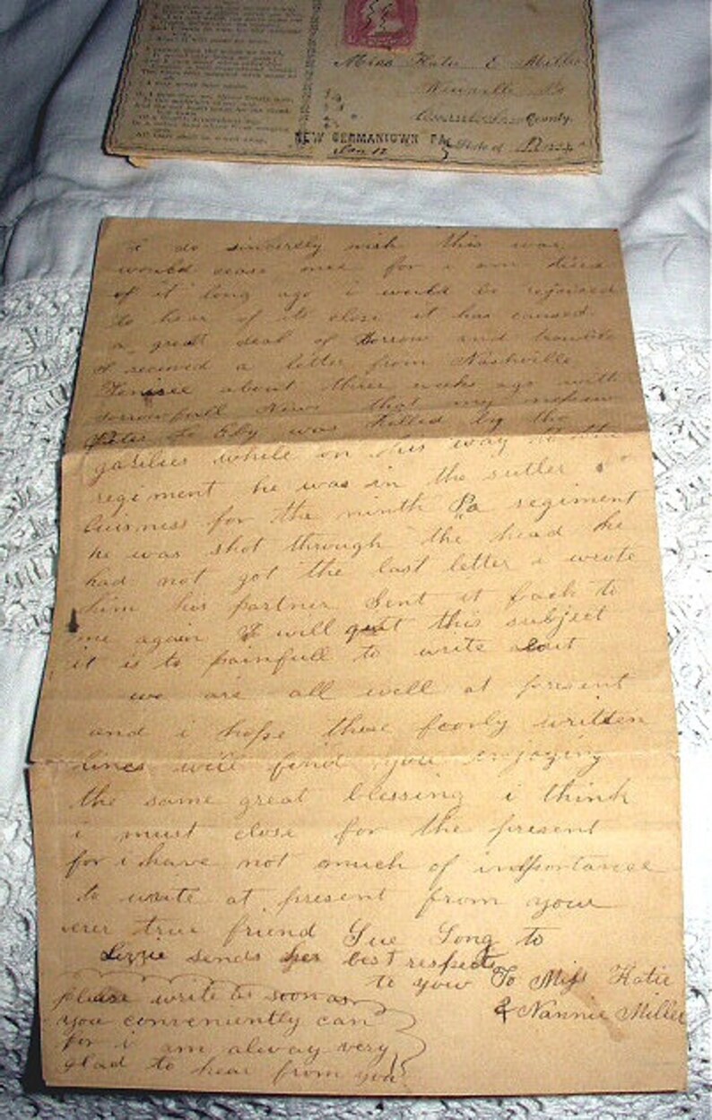 Civil War 1864 Letter Union Military Soldier Writing Home | Etsy